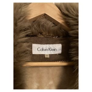 Calvin Klein | Jackets & Coats | Calvin Klein Suede Jacket With Fur ...